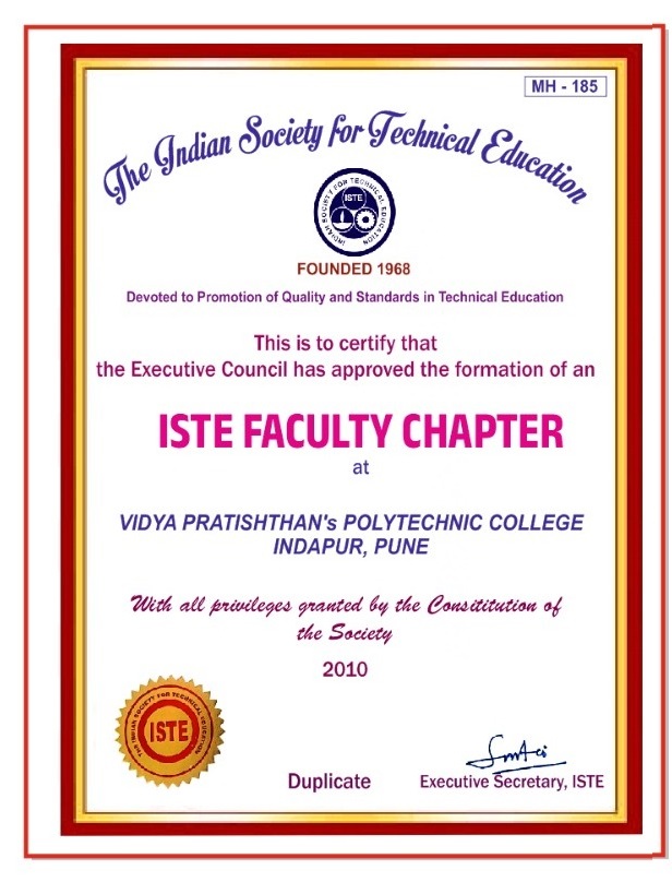 INDIAN SOCIETY FOR TECHNICAL EDUCATION FACULTY CERTIFICATE | Vidya ...